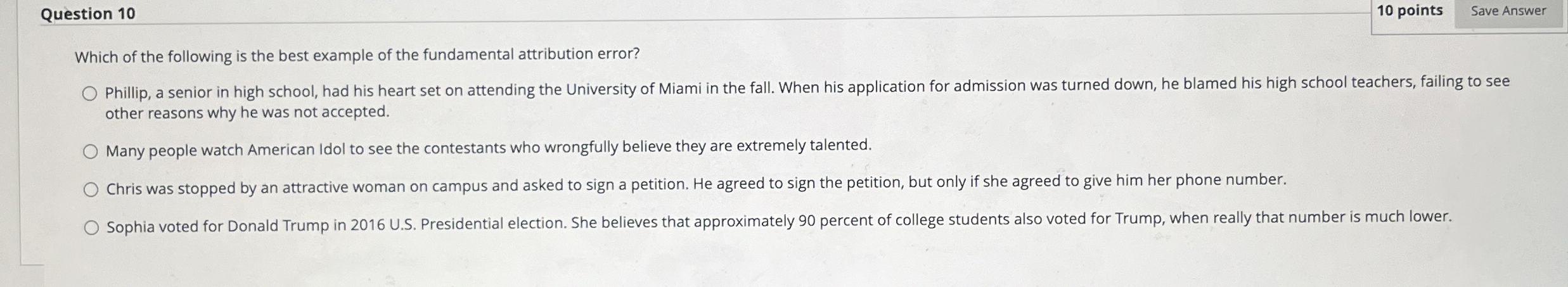 Solved Question 10Which of the following is the best example | Chegg.com