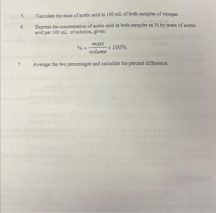 Solved EXPERIMENT : 20 ANALYSIS OF ACETIC ACID IN VINEGAR | Chegg.com