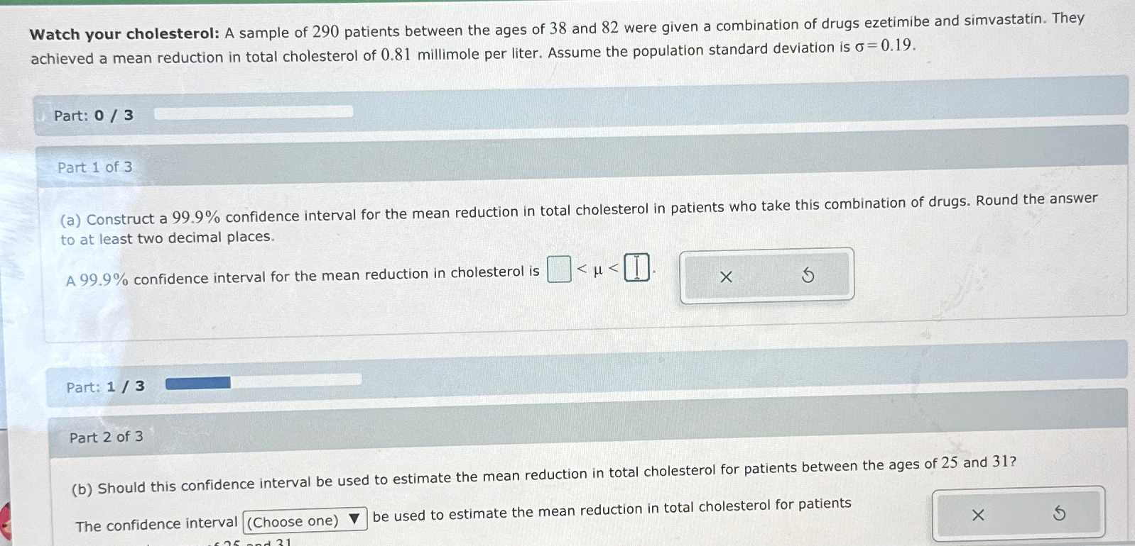 Solved Watch your cholesterol: A sample of 290 ﻿patients | Chegg.com