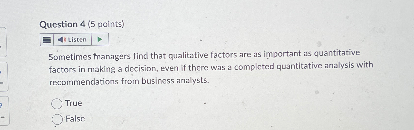 Solved Question 4 (5 ﻿points)Sometimes managers find that | Chegg.com