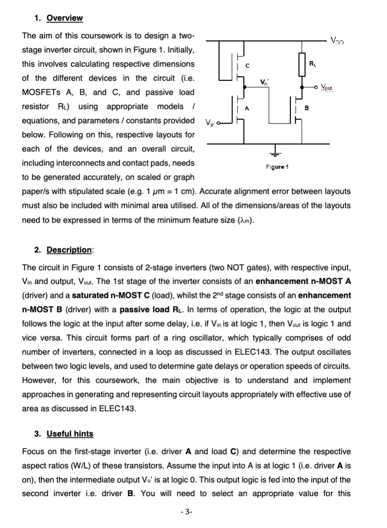 OverviewThe aim of this coursework is to design a | Chegg.com