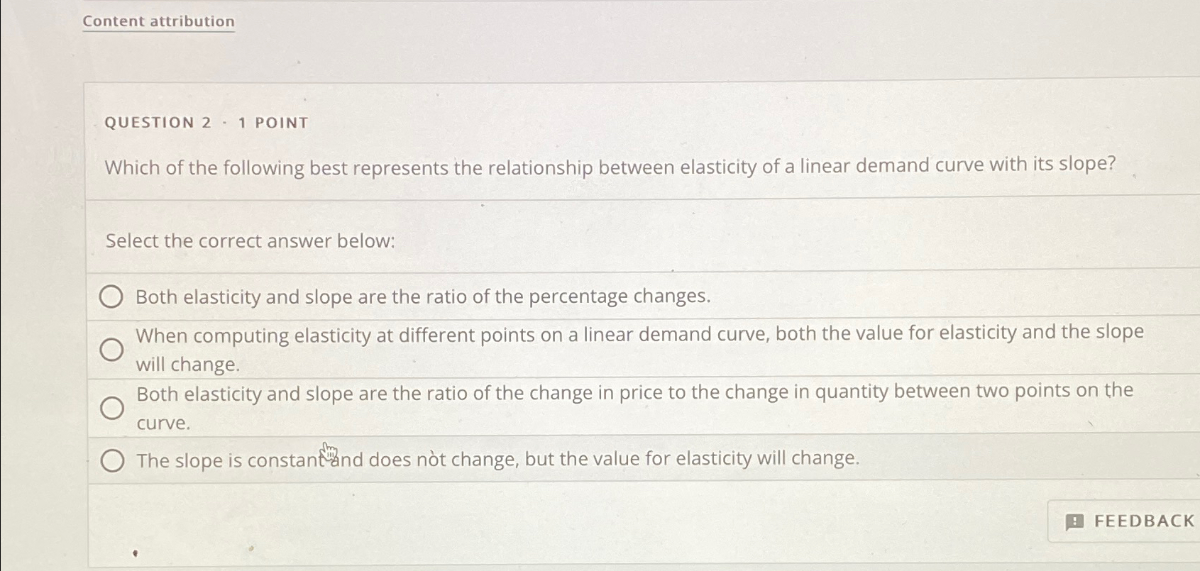 Solved Content attributionQUESTION 2 - 1 ﻿POINTWhich of the | Chegg.com