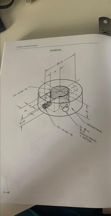 P8-12) Draw and dimension the Knurled Nut using | Chegg.com
