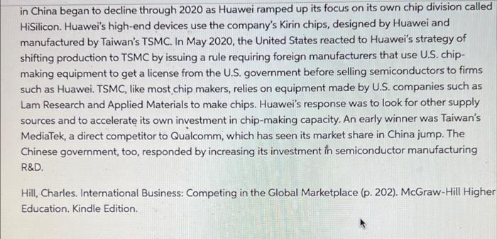 Solved Question: Reread the Management Focus "Huawei Export | Chegg.com