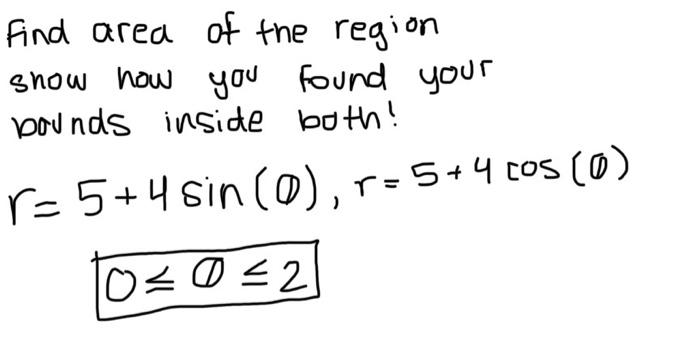 Solved find area and show all work in finding bounds!use | Chegg.com