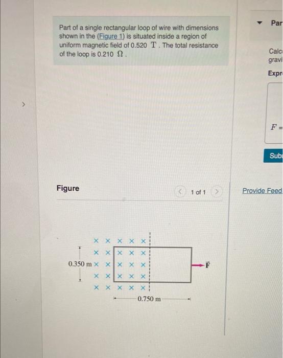 Solved Part A Part Of A Single Rectangular Loop Of Wire With