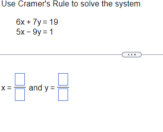 Solved Use Cramer's Rule to solve the | Chegg.com