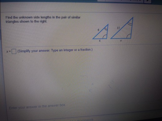 Solved Find the unknown side lengths in the pair of similar | Chegg.com