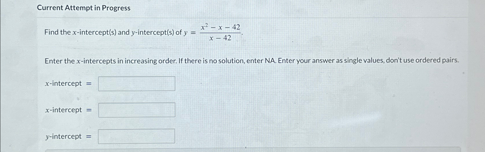 Solved Current Attempt in ProgressFind the x-intercept(s) | Chegg.com
