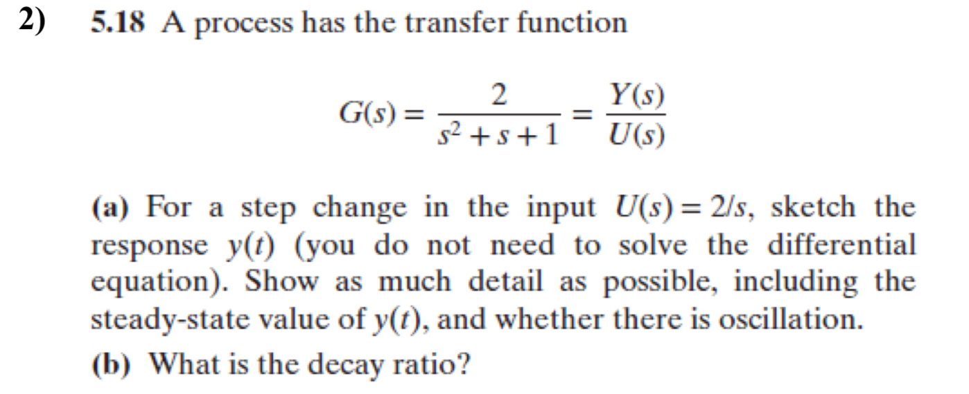 Solved 5.18 ﻿A process has the transfer | Chegg.com
