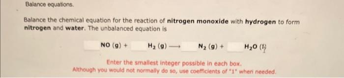Solved Balance the chemical equation for the reaction of | Chegg.com