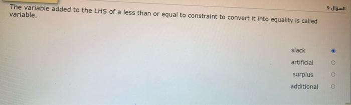 Solved A slack variable is added to a≥ constraint in order | Chegg.com