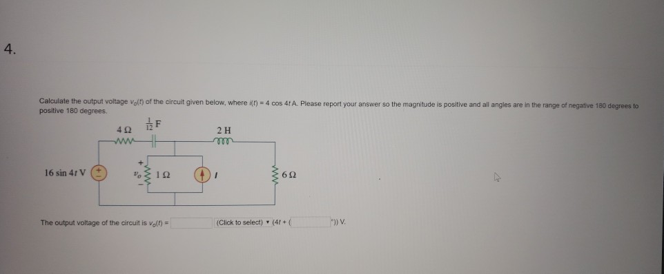 Solved Calculate the output voltage volt) of the circuit | Chegg.com