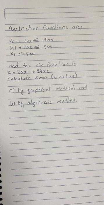 Solved Restriction functions are; | Chegg.com