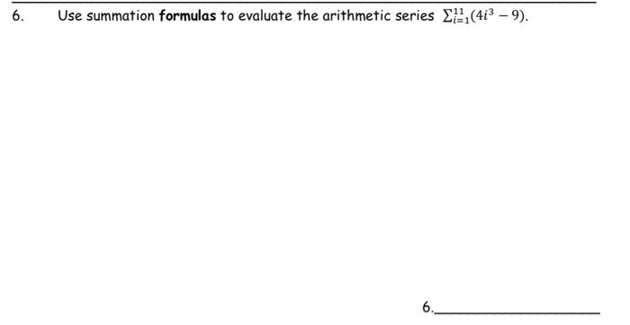 Solved Use summation formulas to evaluate the arithmetic | Chegg.com