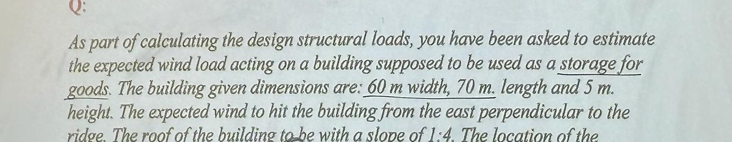 Solved As part of calculating the design structural loads, | Chegg.com