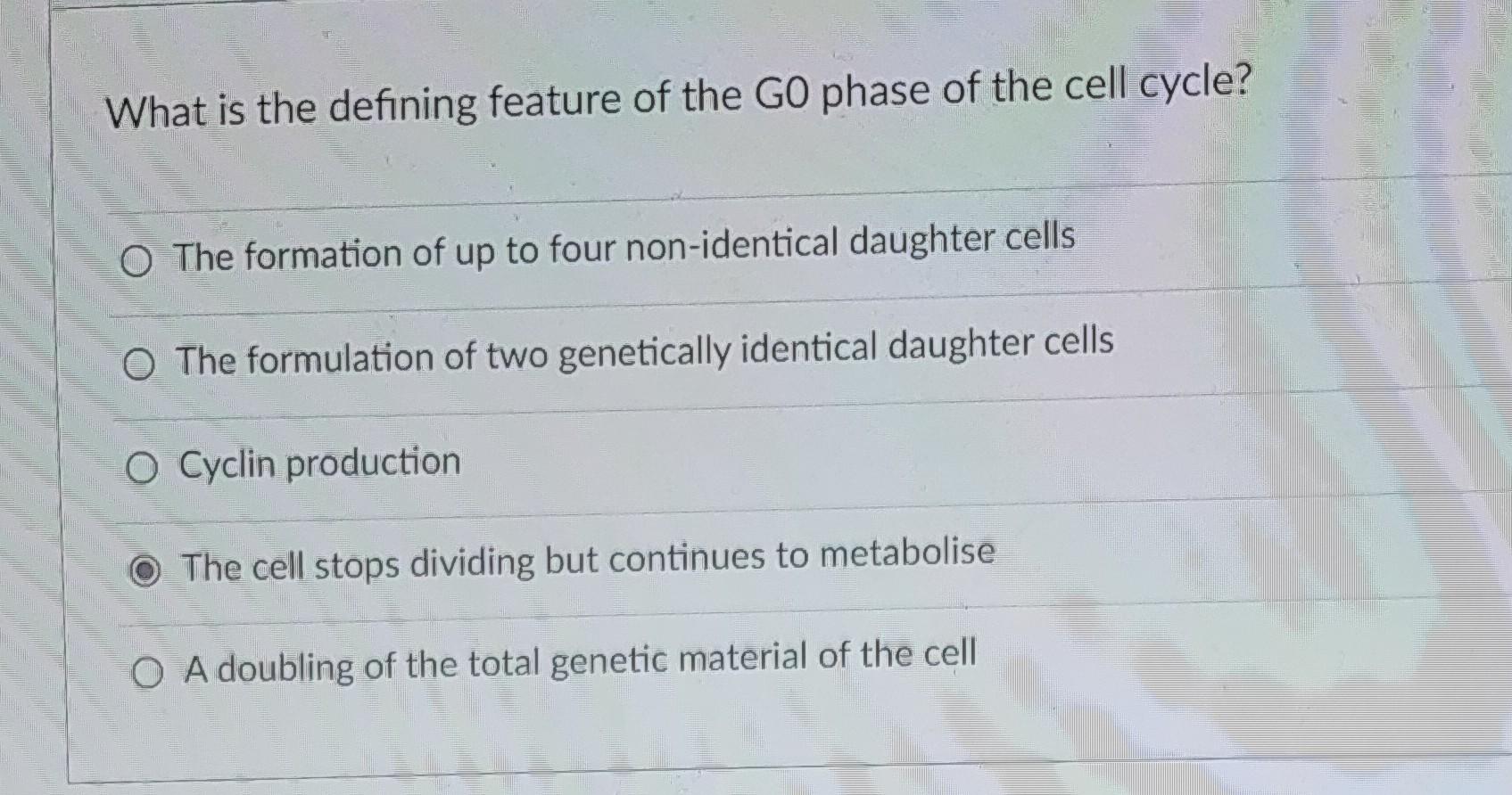 Solved What is the defining feature of the GO phase of the | Chegg.com