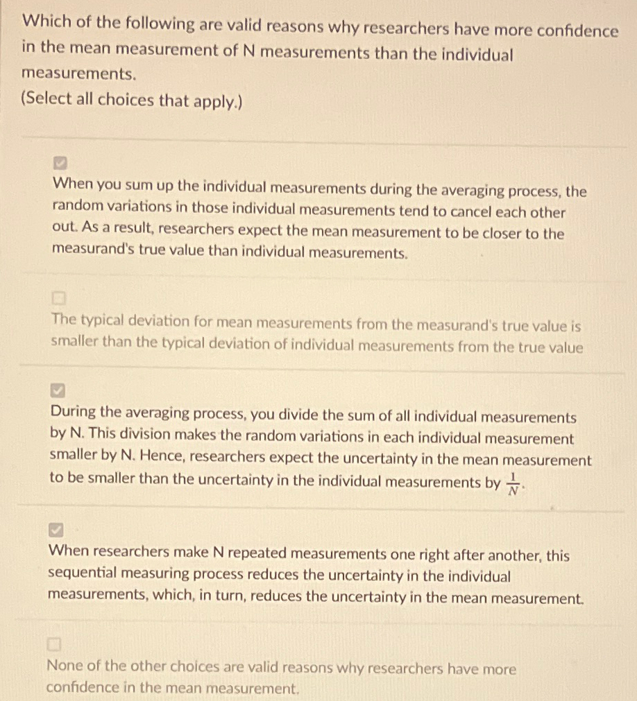 Solved Which of the following are valid reasons why | Chegg.com