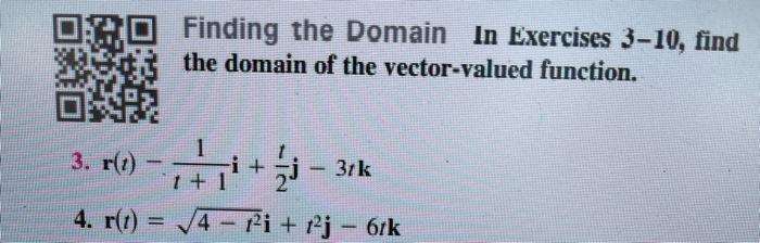 Solved Finding the Domain In Exercises 3-10, find the domain | Chegg.com