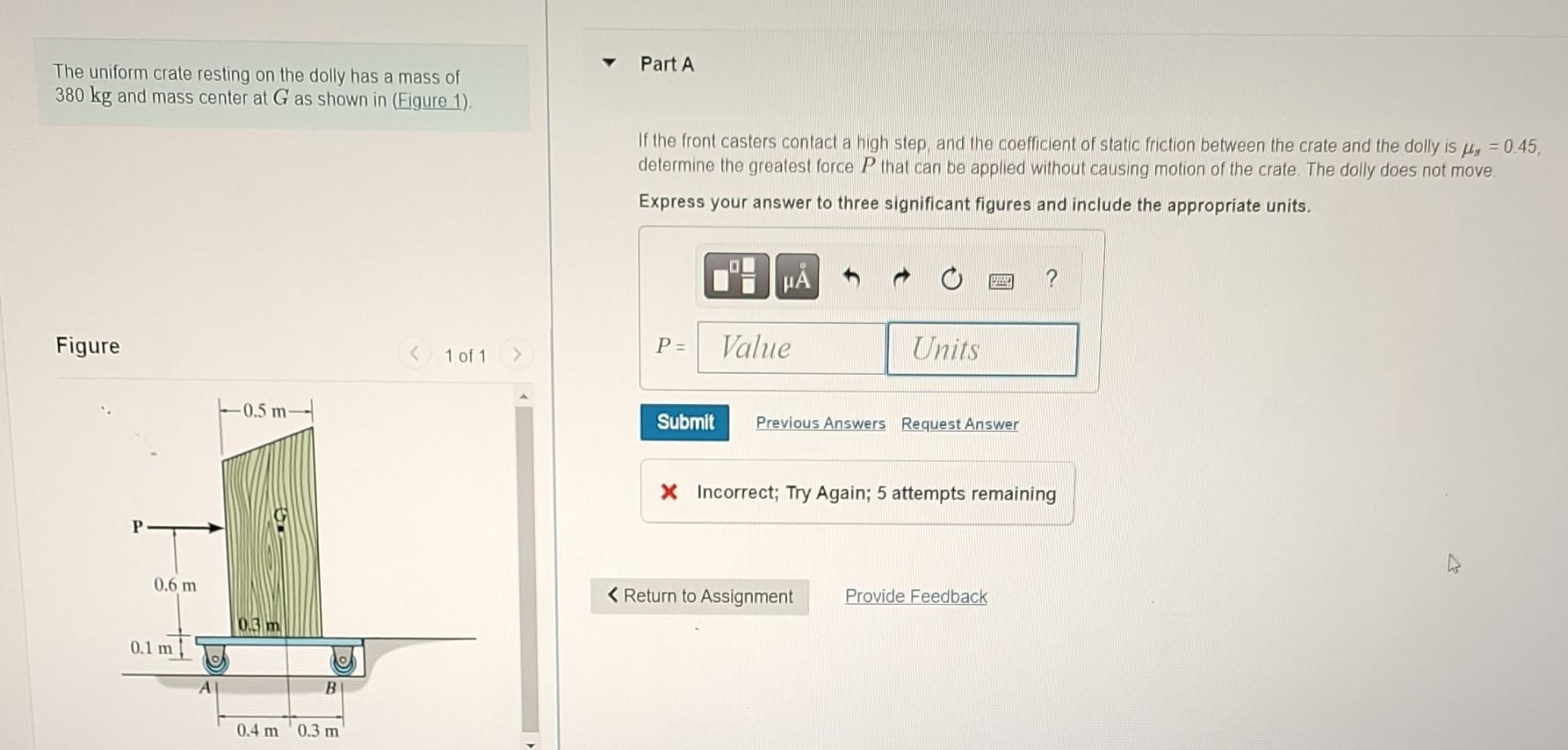 Solved The uniform crate resting on the dolly has a mass of | Chegg.com