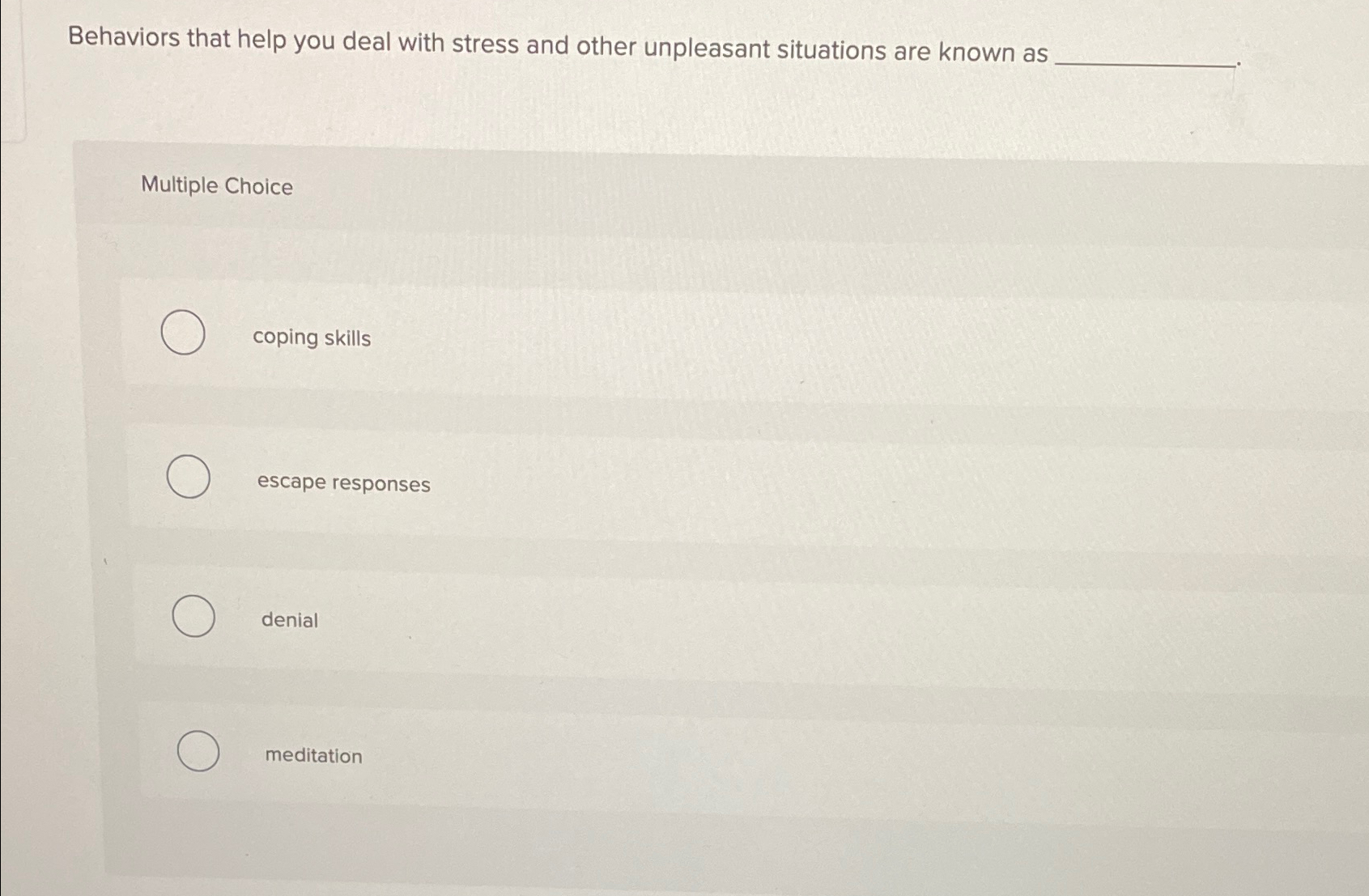 Solved Behaviors that help you deal with stress and other | Chegg.com