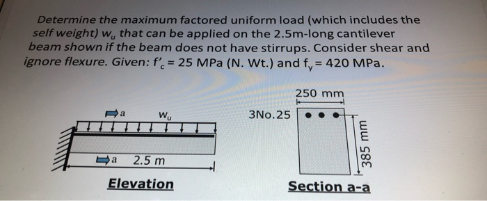 Solved Determine the maximum factored uniform load (which | Chegg.com