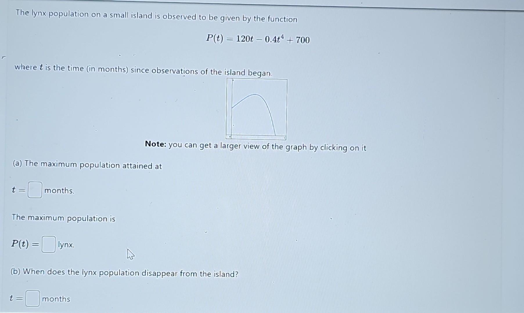 Solved The lynx population on a small island is observed to | Chegg.com