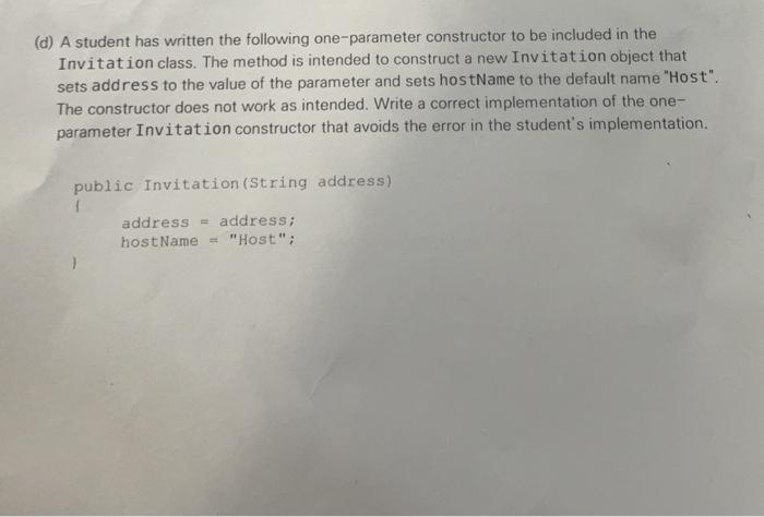 Solved (d) A student has written the following one-parameter | Chegg.com