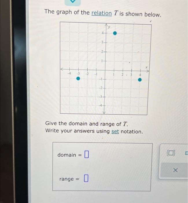 Solved The graph of the relation T is shown below. Give the | Chegg.com