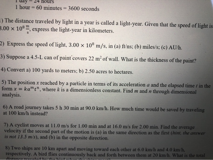 Solved Tudy - 24 hours 1 hour = 60 minutes = 3600 seconds | Chegg.com