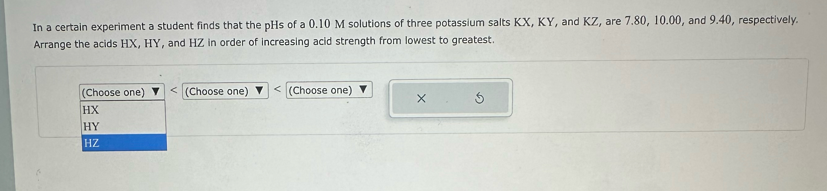 Solved In a certain experiment a student finds that the pHs | Chegg.com