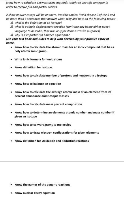 Solved know how to calculate answers using methods taught to | Chegg.com