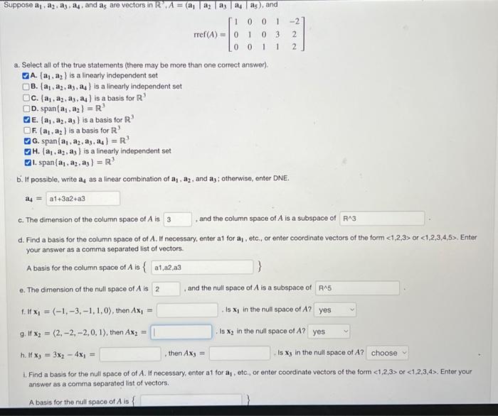 Solved uppose a1,a2,a3,a4, and a5 are vectors in | Chegg.com