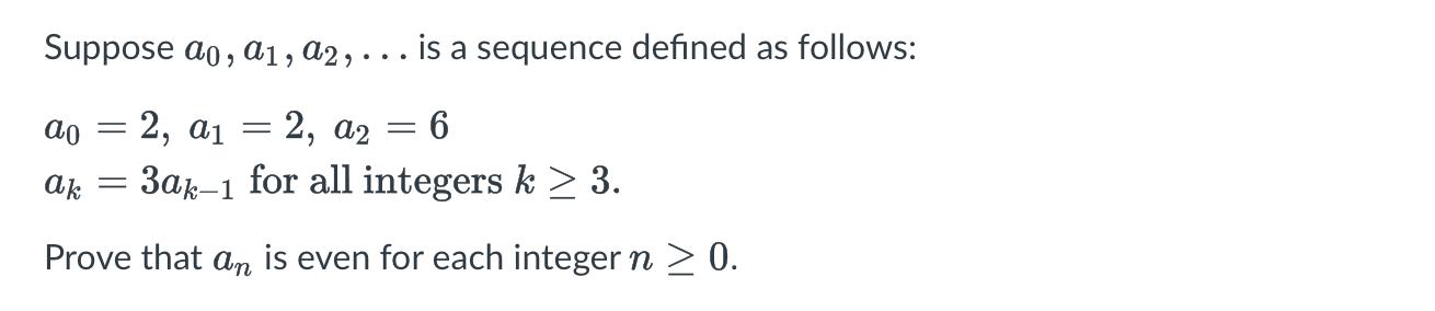 Solved Suppose a0,a1,a2,dots is a sequence defined as | Chegg.com