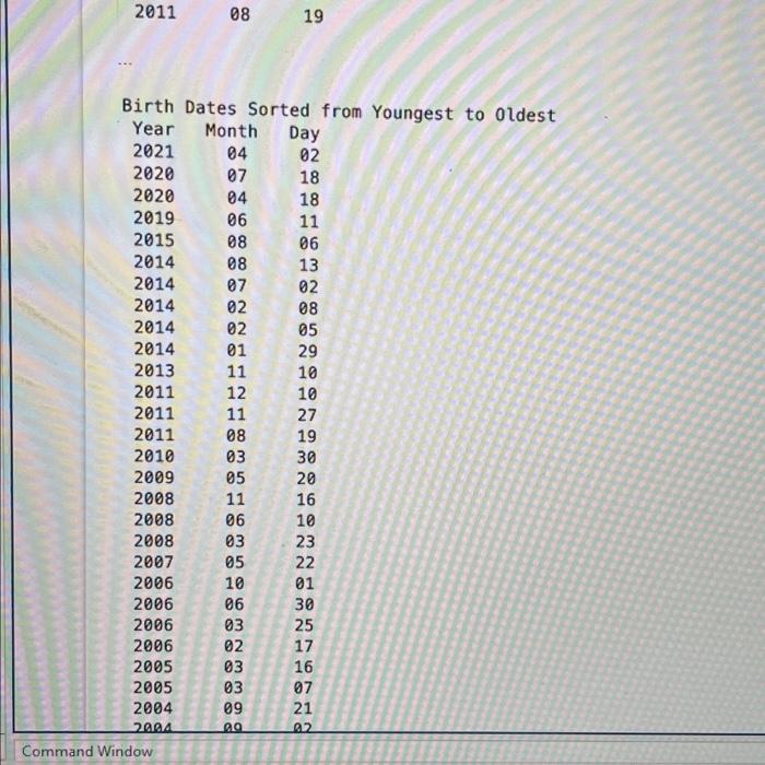 Solved Command Window Command Window Command Window - | Chegg.com