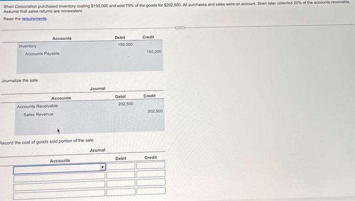 Solved Sheri Corporation purchased inventory costing | Chegg.com
