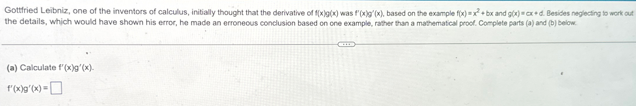 Solved Gottfried Leibniz, one of the inventors of calculus, | Chegg.com