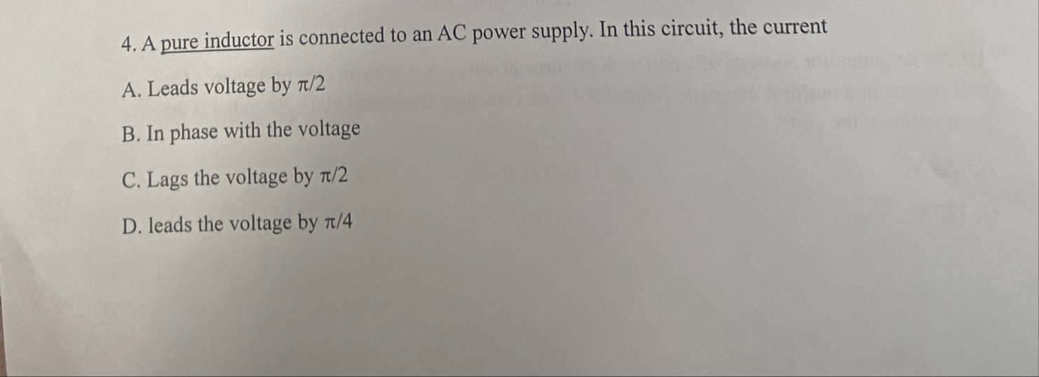 [Solved]: A pure inductor is connected to an AC power supply