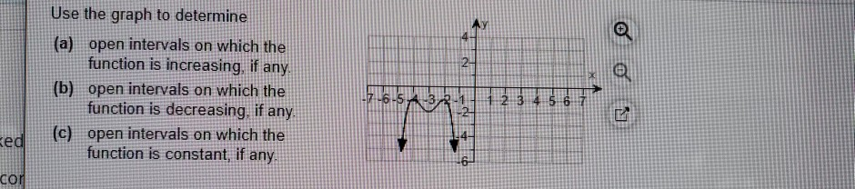 Solved - Use the graph to determine a. open intervals on | Chegg.com