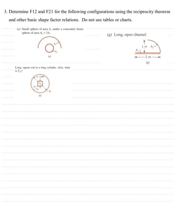 Solved 3. Determine F12 and F21 for the following | Chegg.com