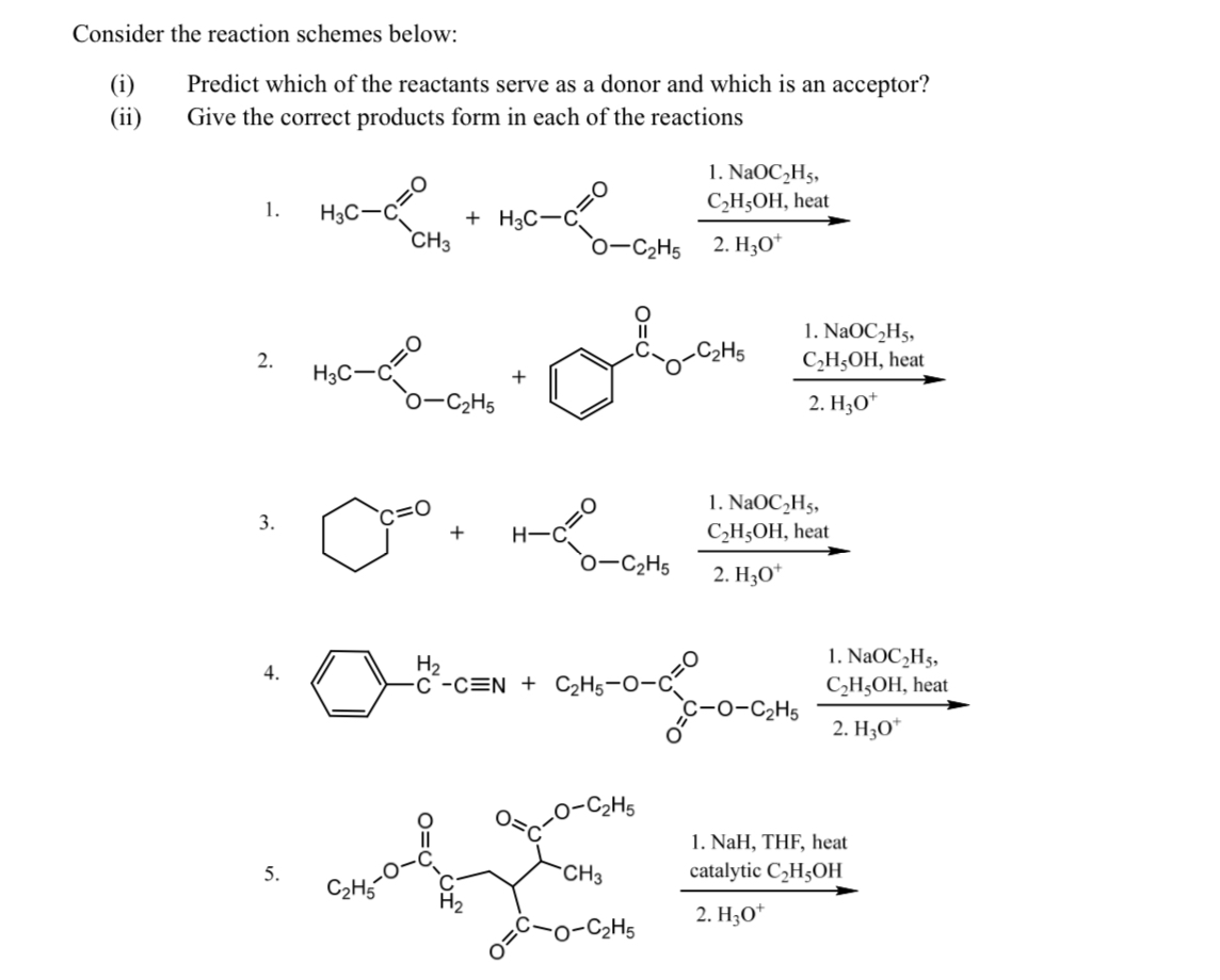 Solved Consider the reaction schemes below:(i) ﻿Predict | Chegg.com