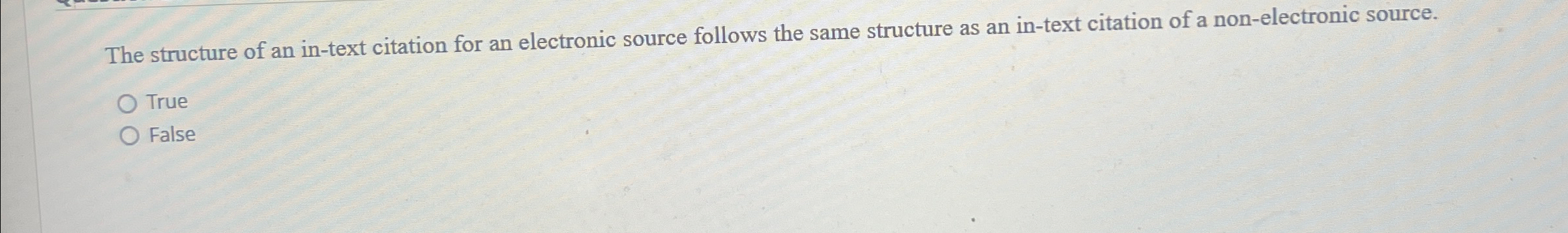 Solved The structure of an in-text citation for an | Chegg.com