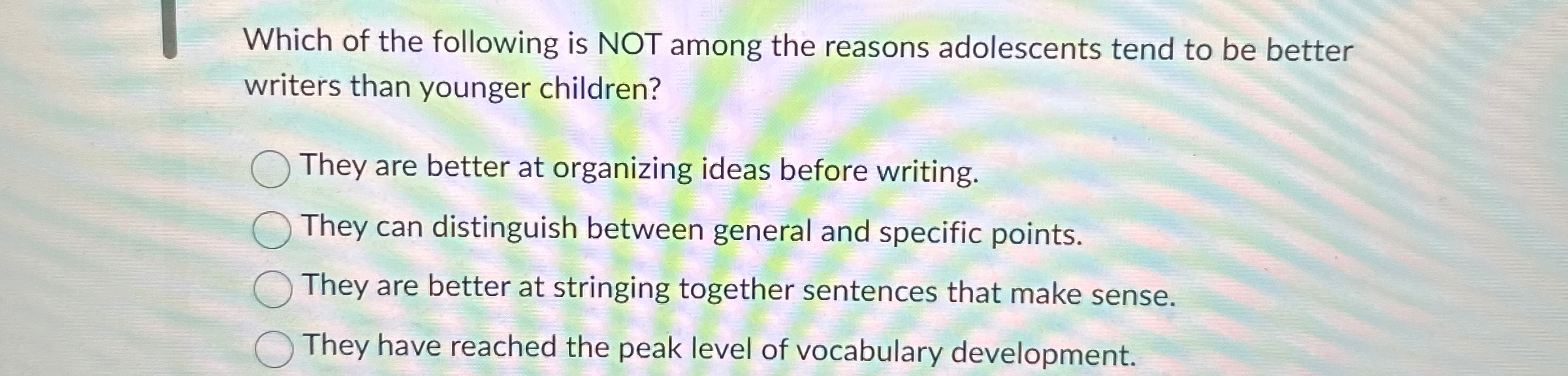 Solved Which of the following is NOT among the reasons | Chegg.com