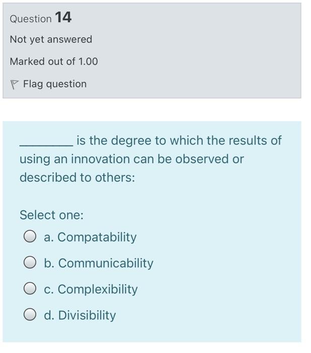 Solved Question 14 Not yet answered Marked out of 1.00 P | Chegg.com