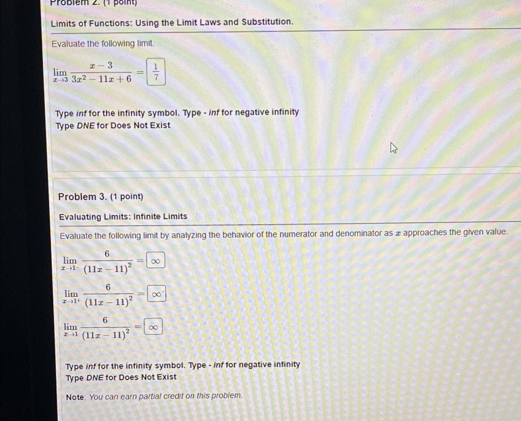 Solved Limits of Functions: Using the Limit Laws and | Chegg.com