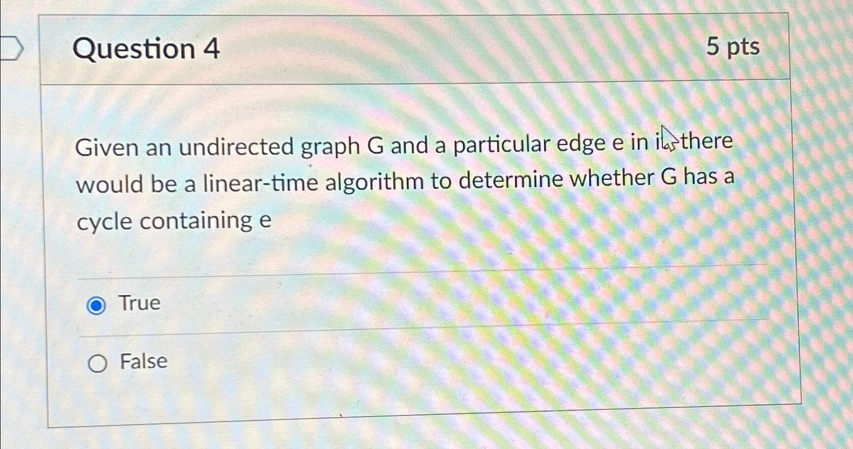 Solved Question 45 ﻿ptsGiven an undirected graph G ﻿and a | Chegg.com