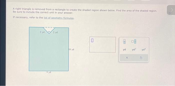 Solved A right triangle is removed from a rectangle to | Chegg.com