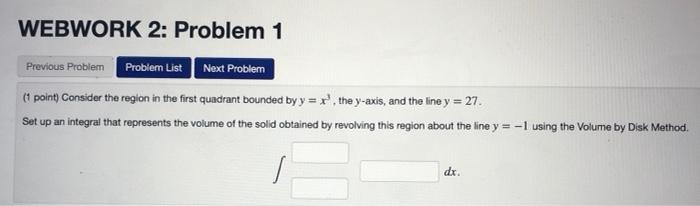 Solved Webwork 2 Problem 1 Previous Problem Problem List