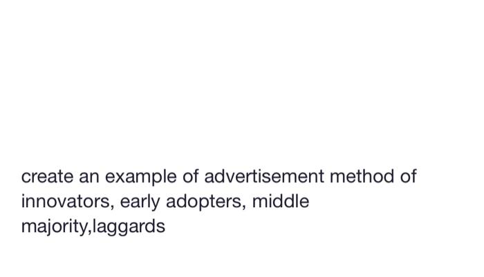 Solved create an example of advertisement method of | Chegg.com