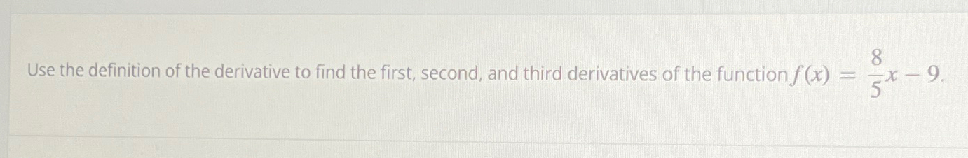 Solved Use the definition of the derivative to find the | Chegg.com